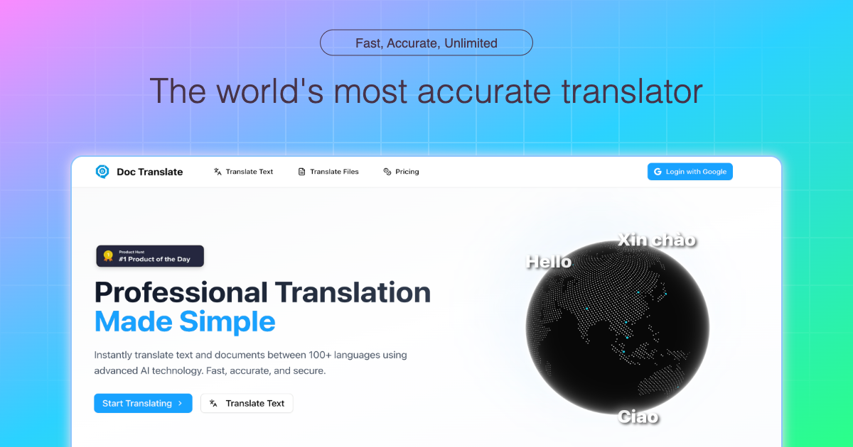 Doc Translate - Professional AI Document & Text Translation Service ...